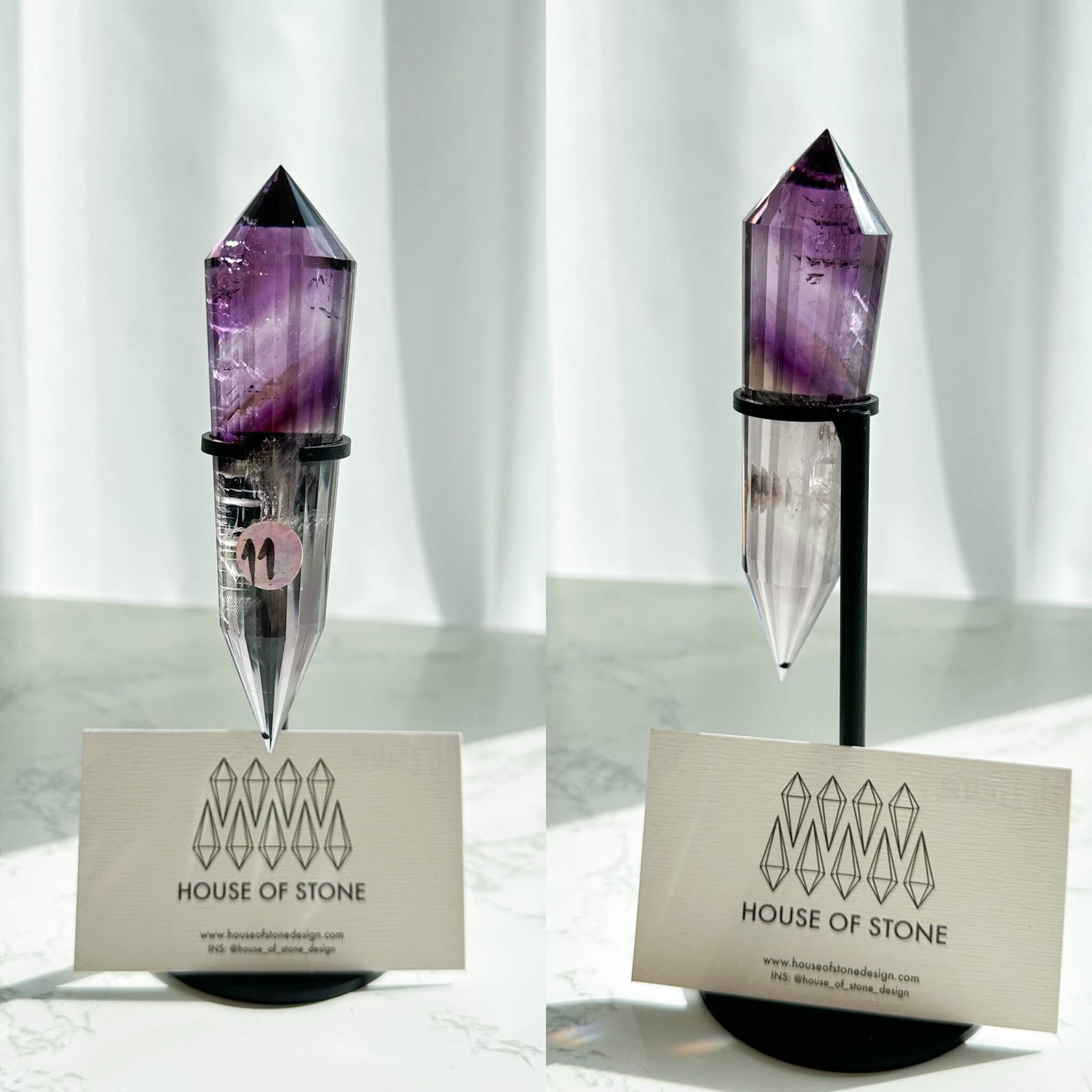 Natural Amethyst Vogel Crystal Double Point Wand/High Quality Amethyst ...