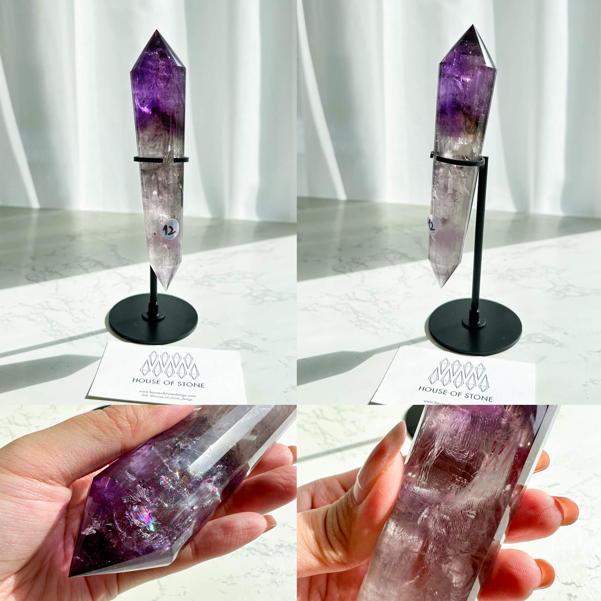 Natural Amethyst Vogel Crystal Double Point Wand/High Quality Amethyst ...