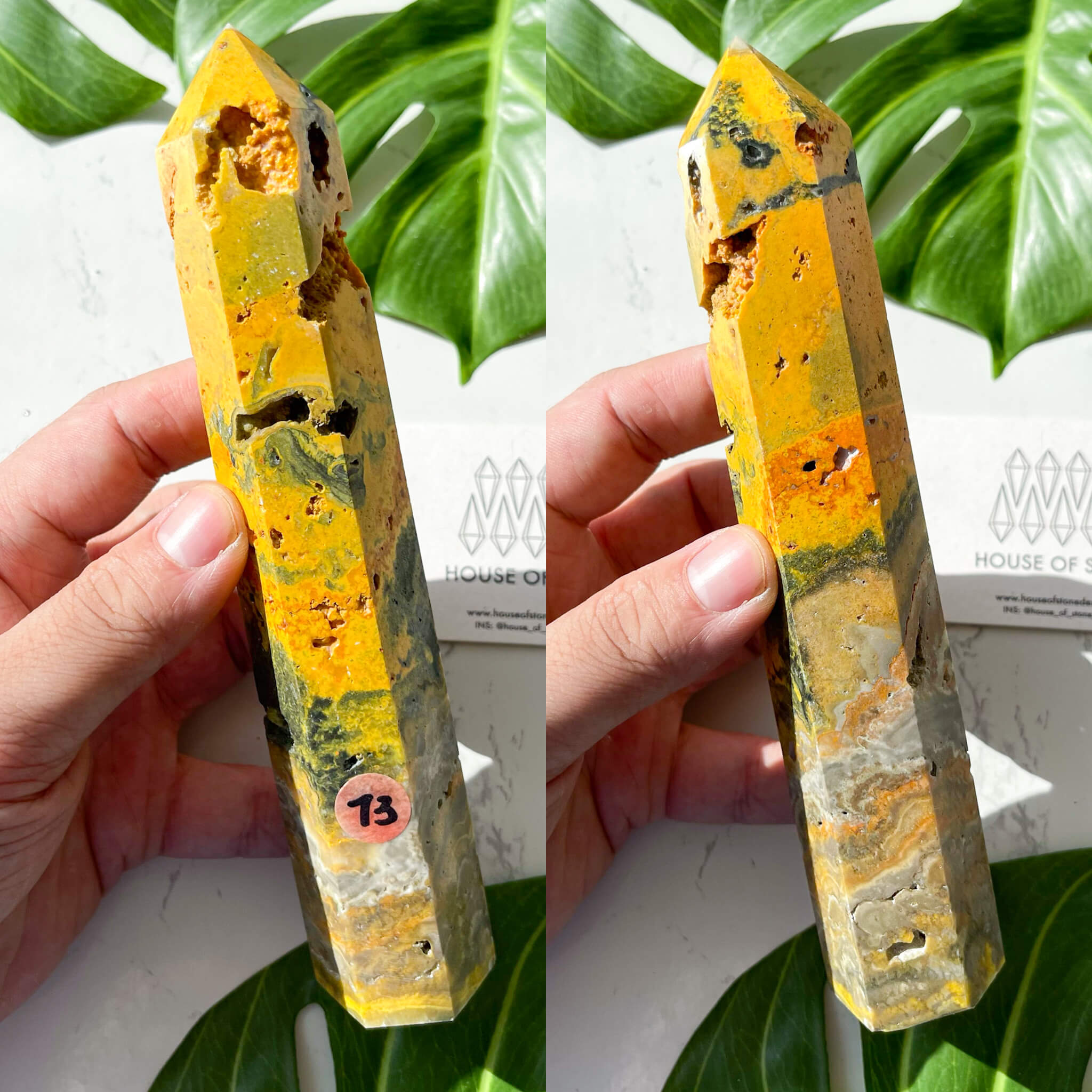 Large Bumblebee Jasper Point Tower/Natural Bumblebee Jasper Crystal To ...