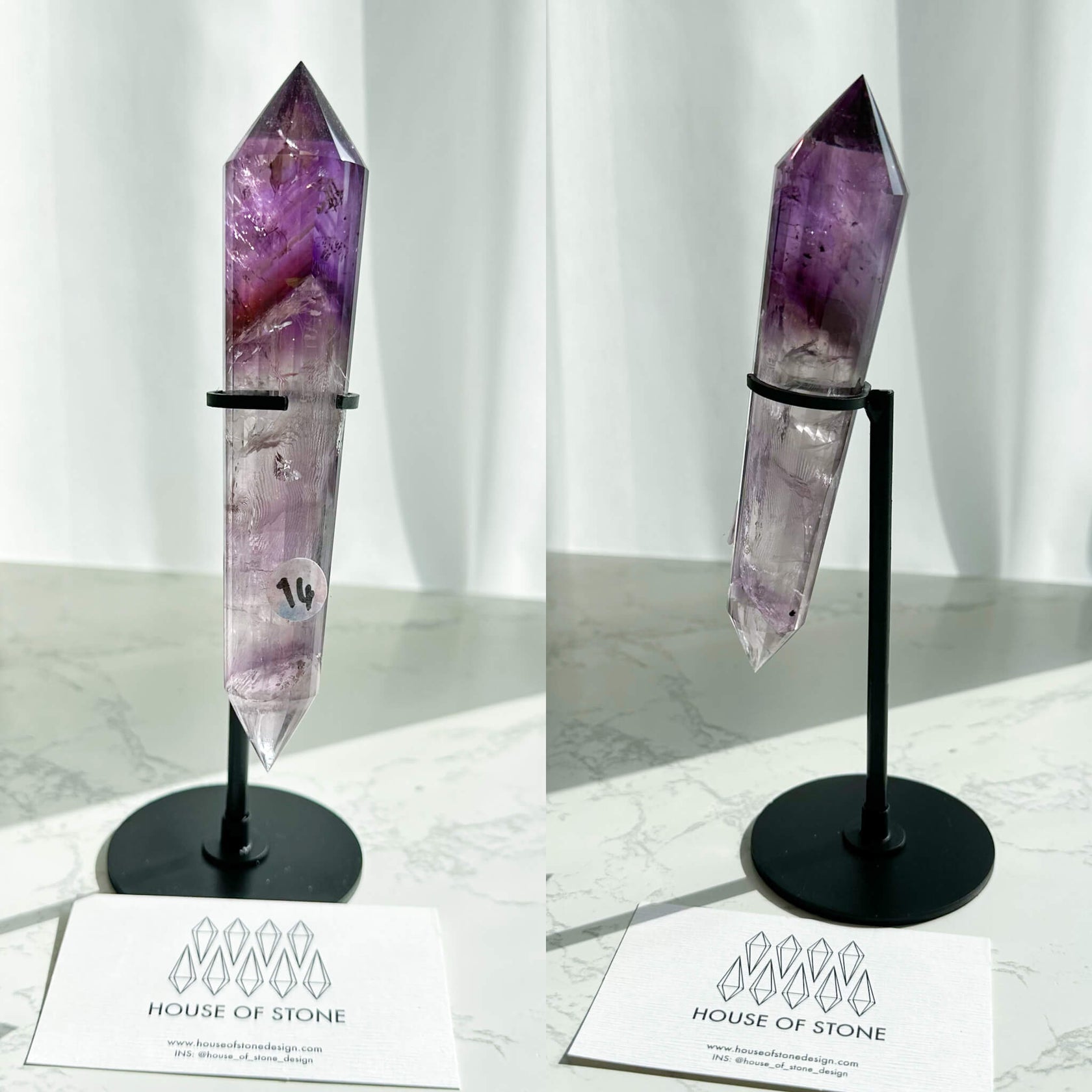 Natural Amethyst Vogel Crystal Double Point Wand/High Quality Amethyst ...