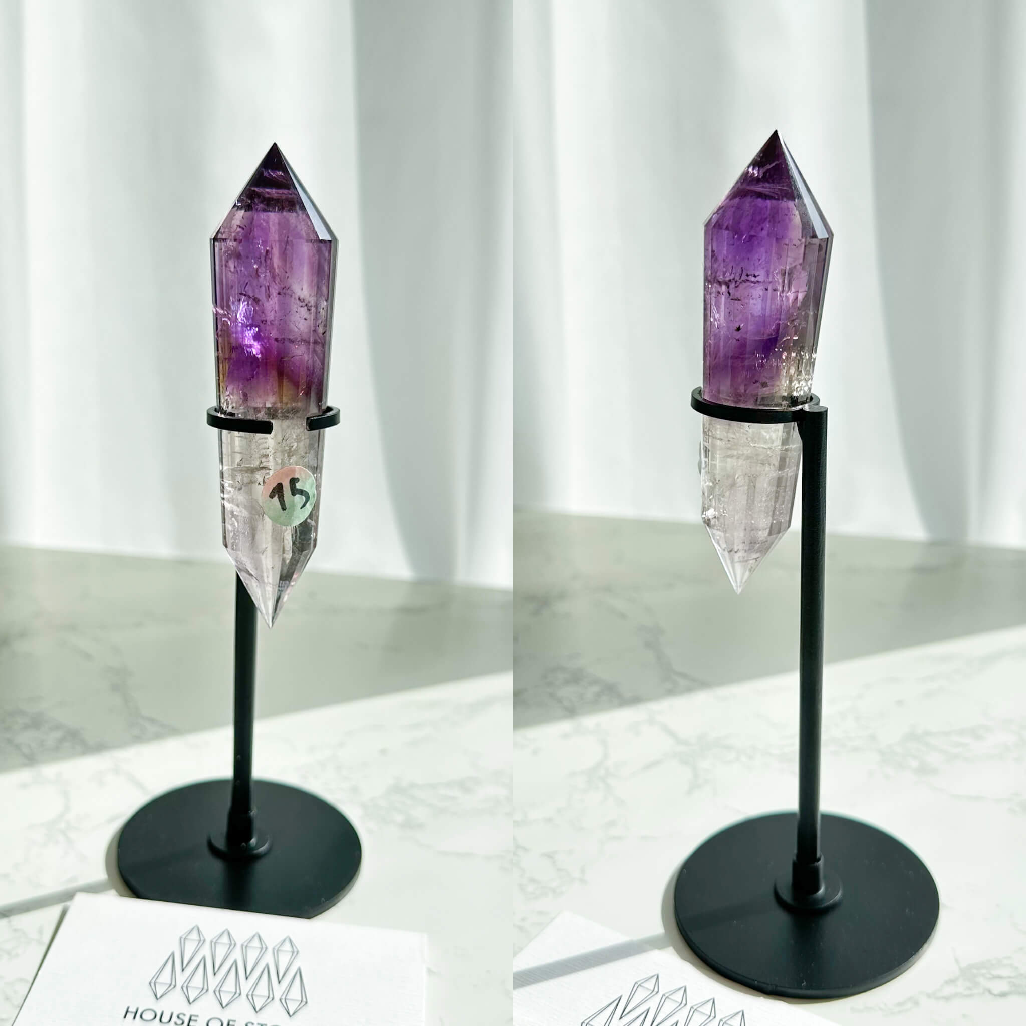 Natural Amethyst Vogel Crystal Double Point Wand/High Quality Amethyst ...