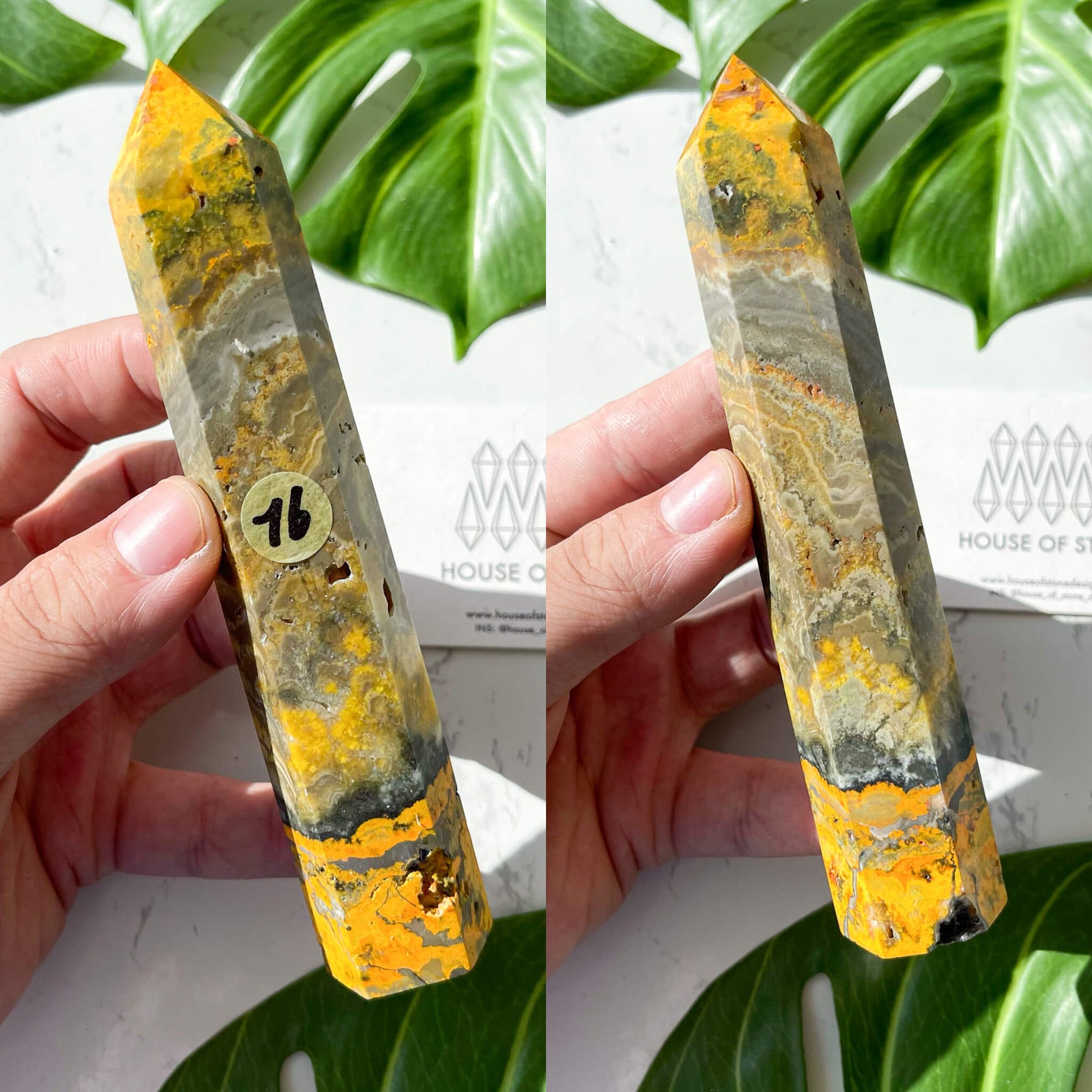 Large Bumblebee Jasper Point Tower/Natural Bumblebee Jasper Crystal To ...