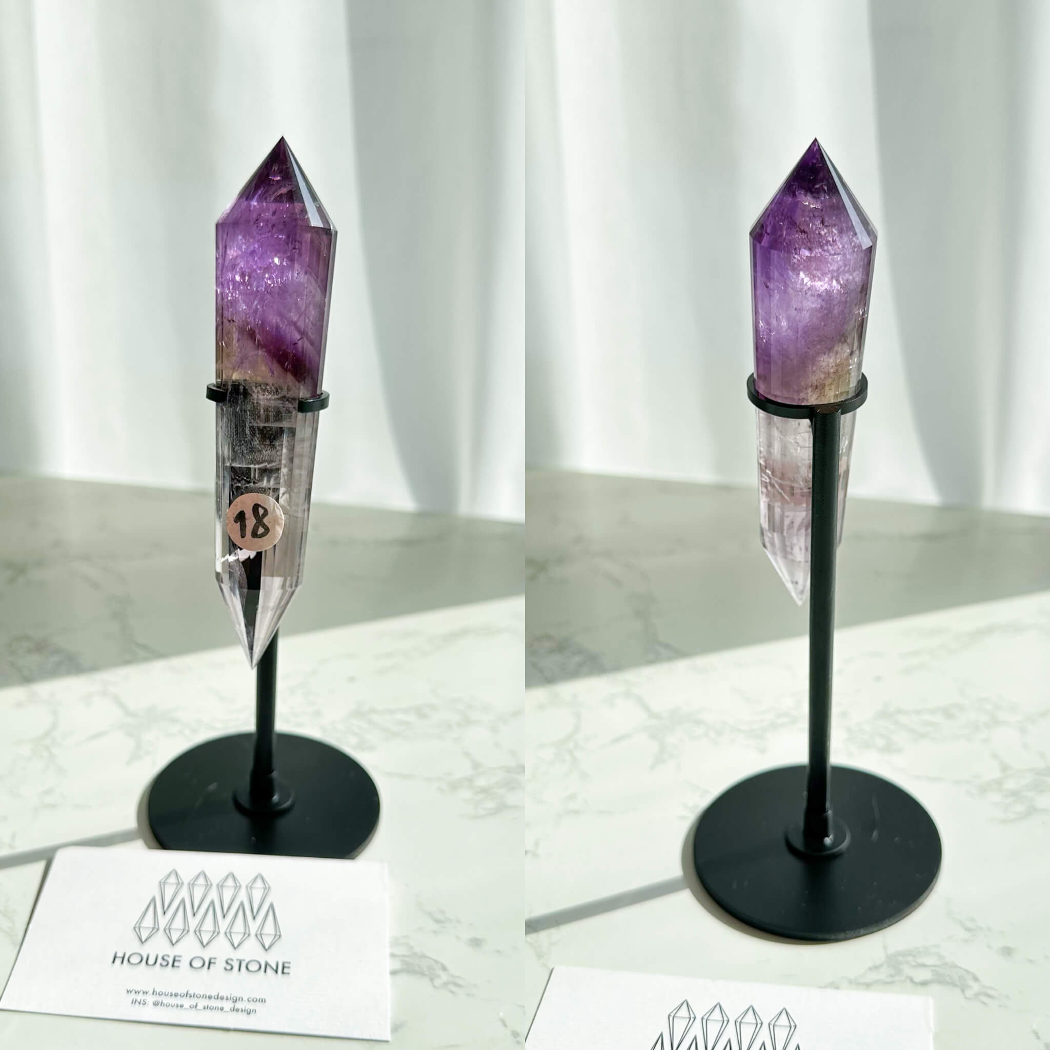 Natural Amethyst Vogel Crystal Double Point Wand/High Quality Amethyst ...
