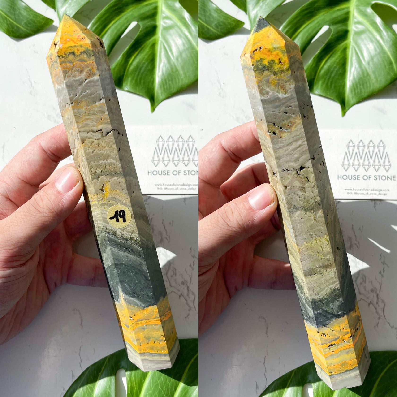 Large Bumblebee Jasper Point Tower/Natural Bumblebee Jasper Crystal To ...