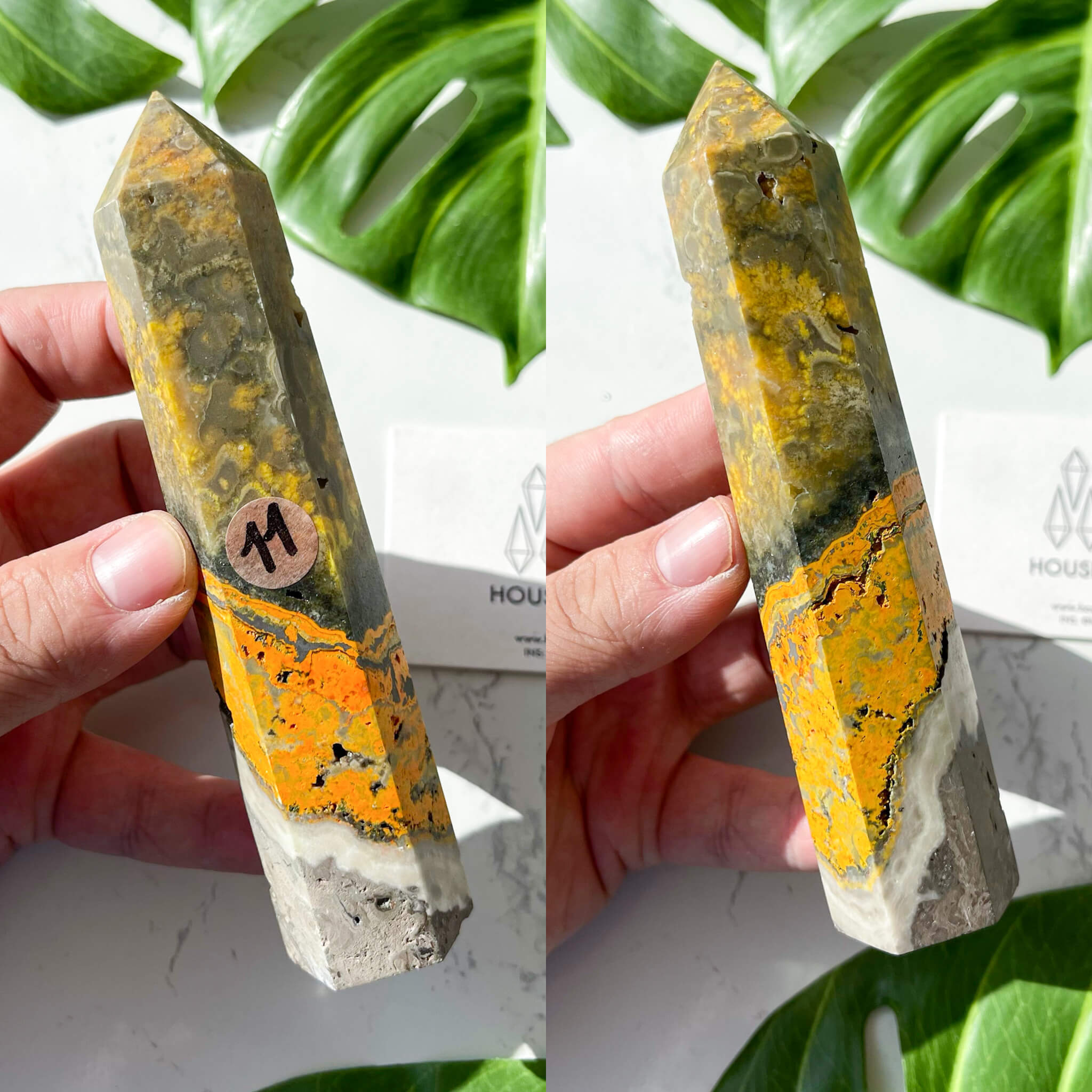 Large Bumblebee Jasper Point Tower/Natural Bumblebee Jasper Crystal To ...