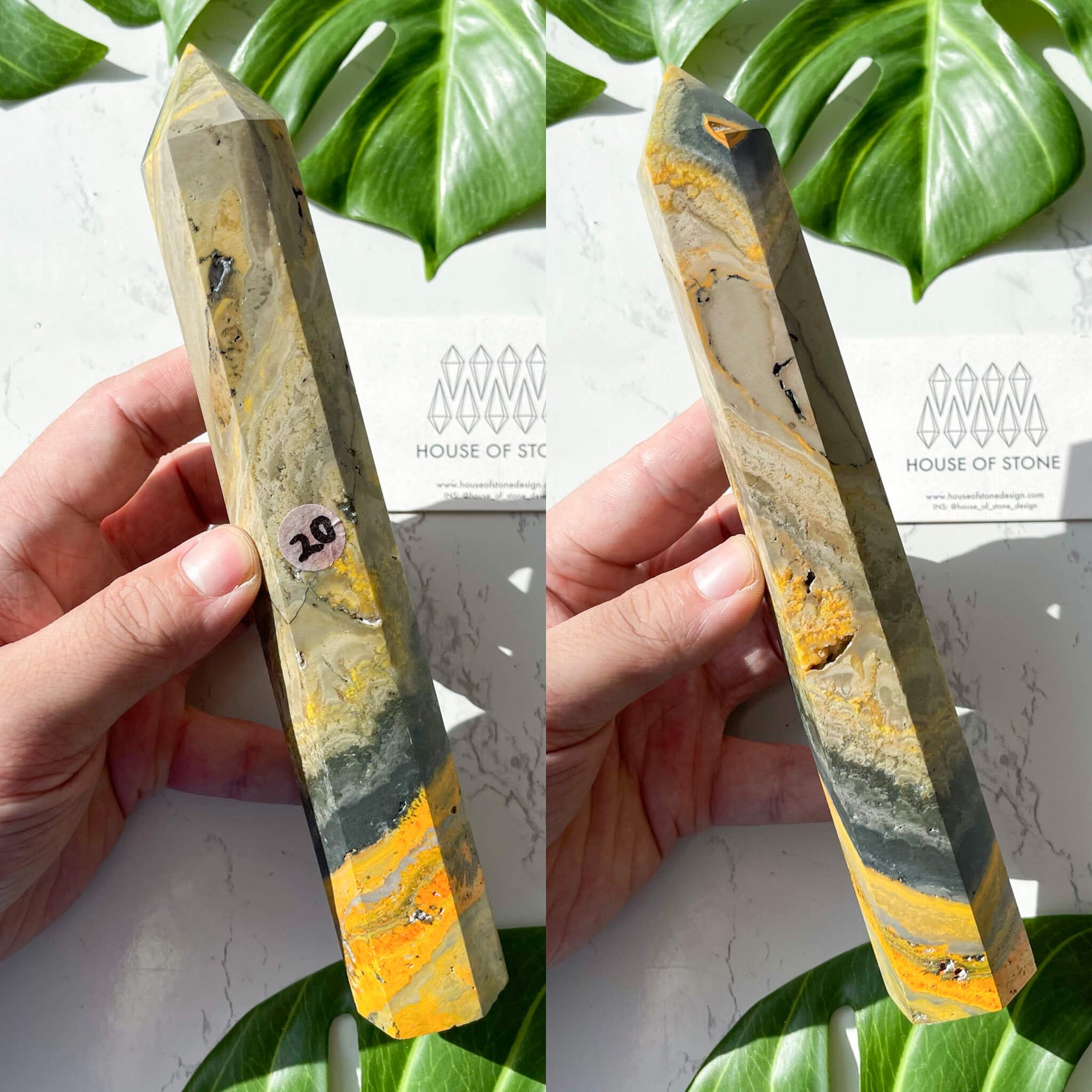 Large Bumblebee Jasper Point Tower/Natural Bumblebee Jasper Crystal To ...