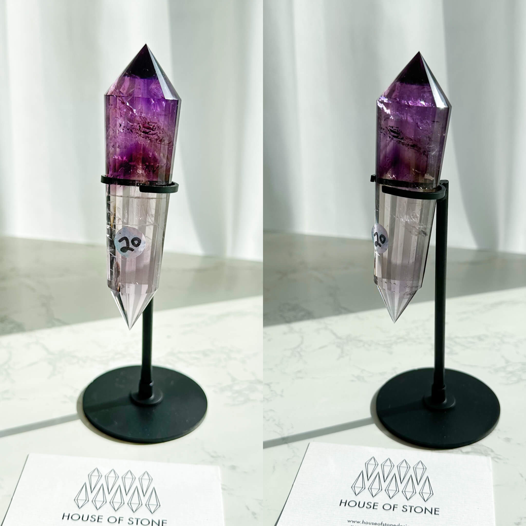 Natural Amethyst Vogel Crystal Double Point Wand/High Quality Amethyst ...