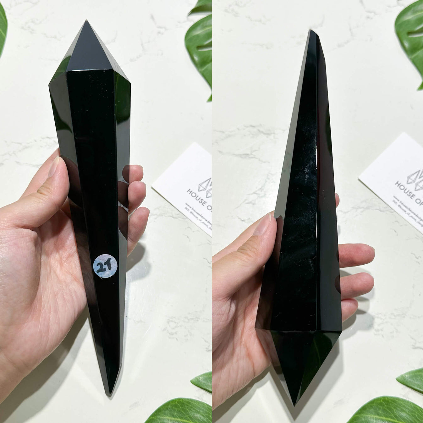 Natural Black Obsidian Wand/High Quality Black Obsidian Point Wand/Cry ...