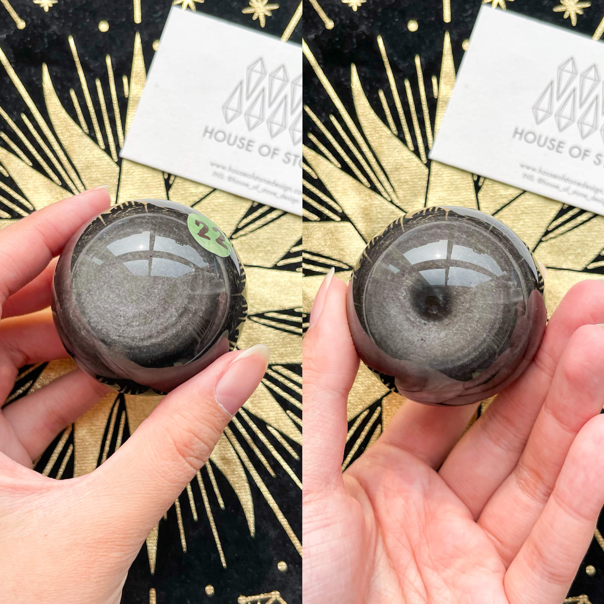 Natural Rare Silver Sheen Obsidian/Large Silver Obsidian Gemstone Sphe ...