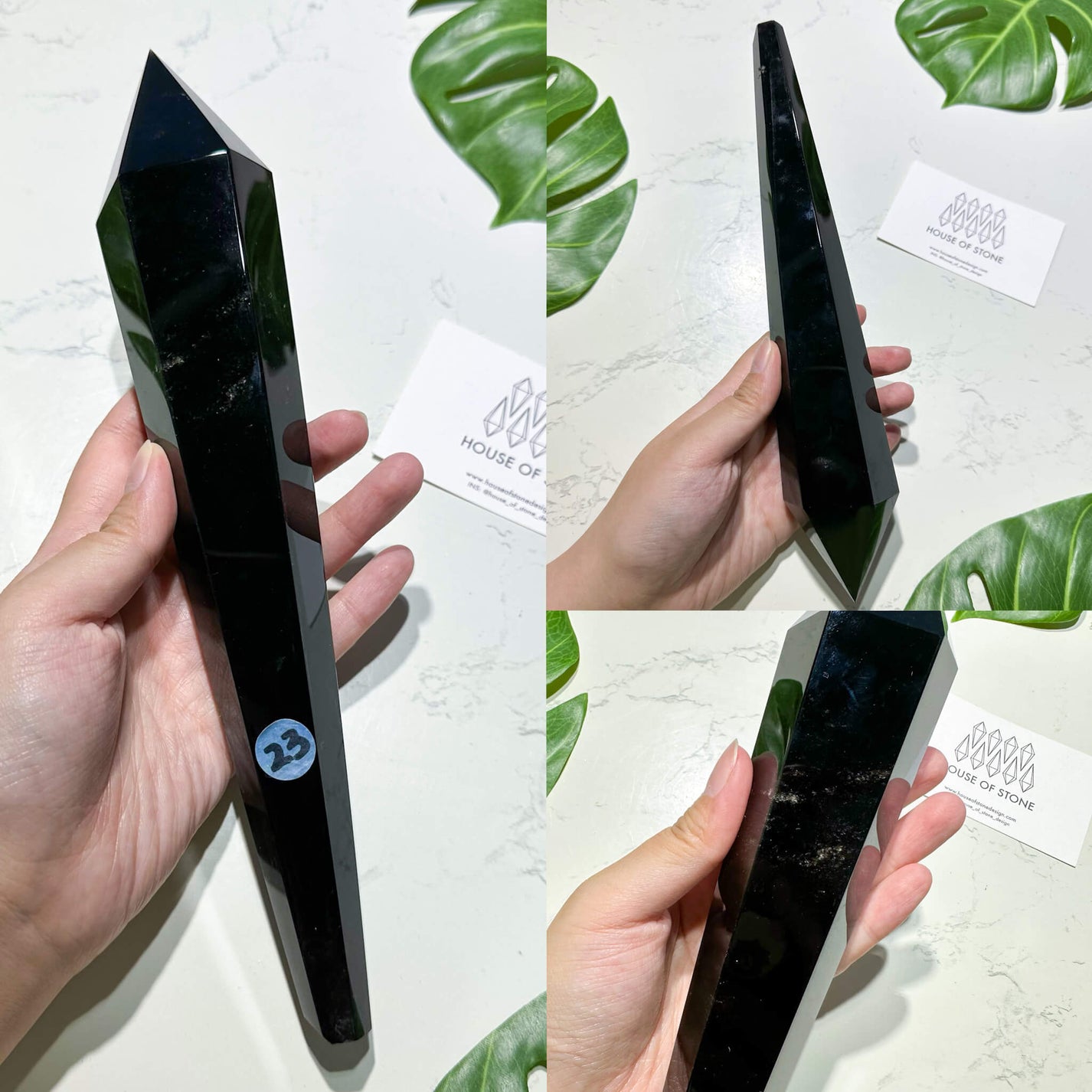 Natural Black Obsidian Wand/High Quality Black Obsidian Point Wand/Cry ...