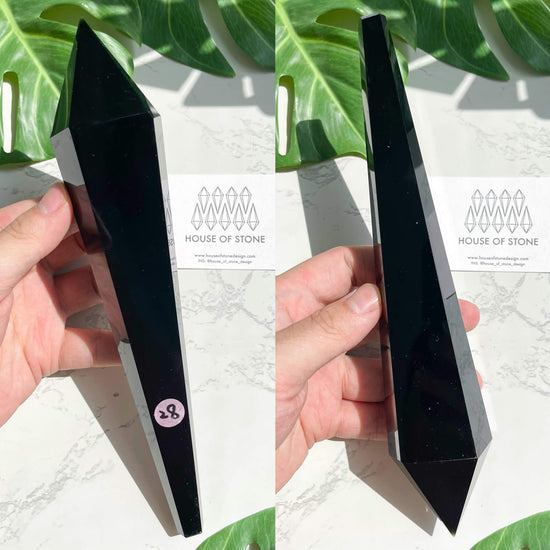 Natural Black Obsidian Wand/High Quality Black Obsidian Point Wand/Cry ...