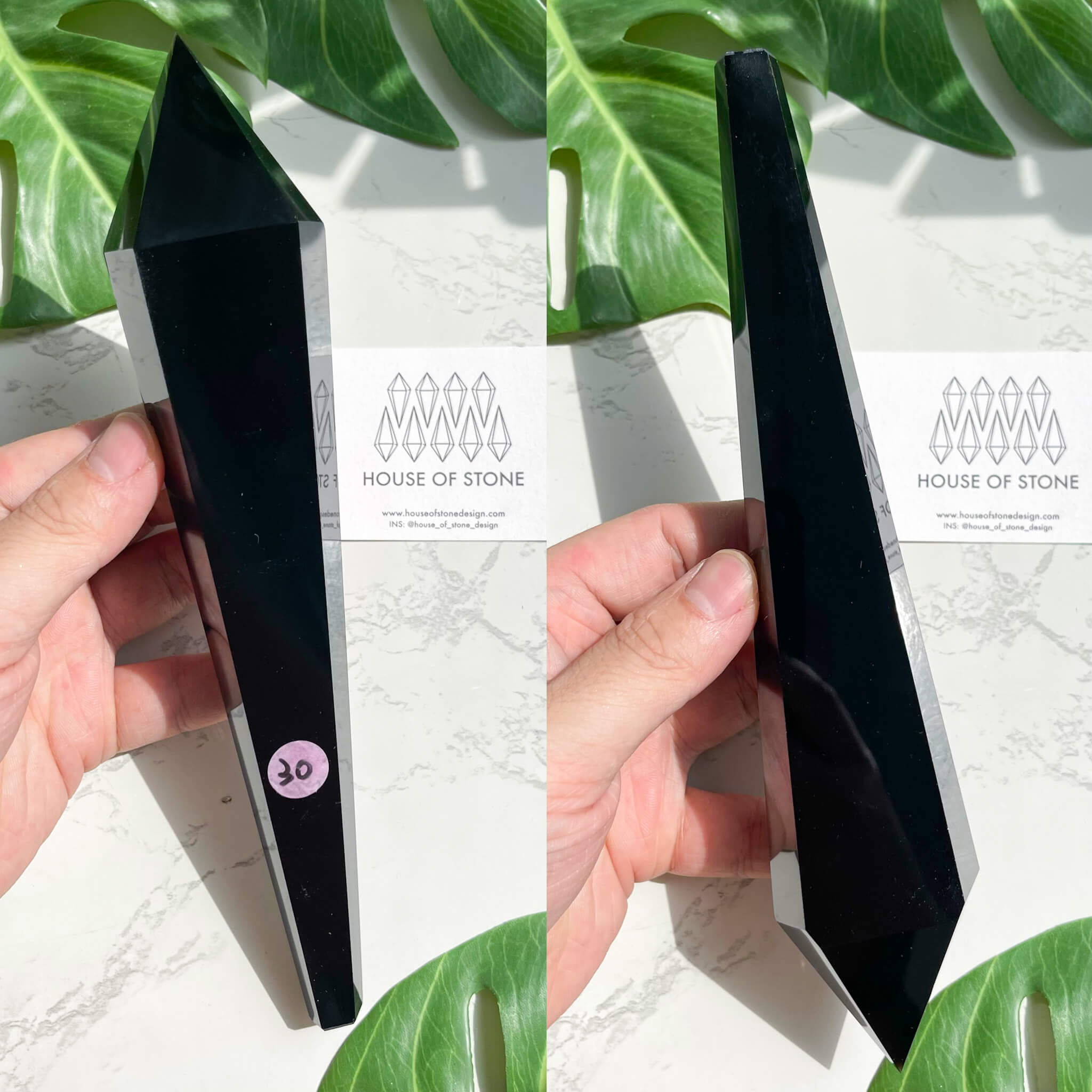 Natural Black Obsidian Wand/High Quality Black Obsidian Point Wand/Cry ...