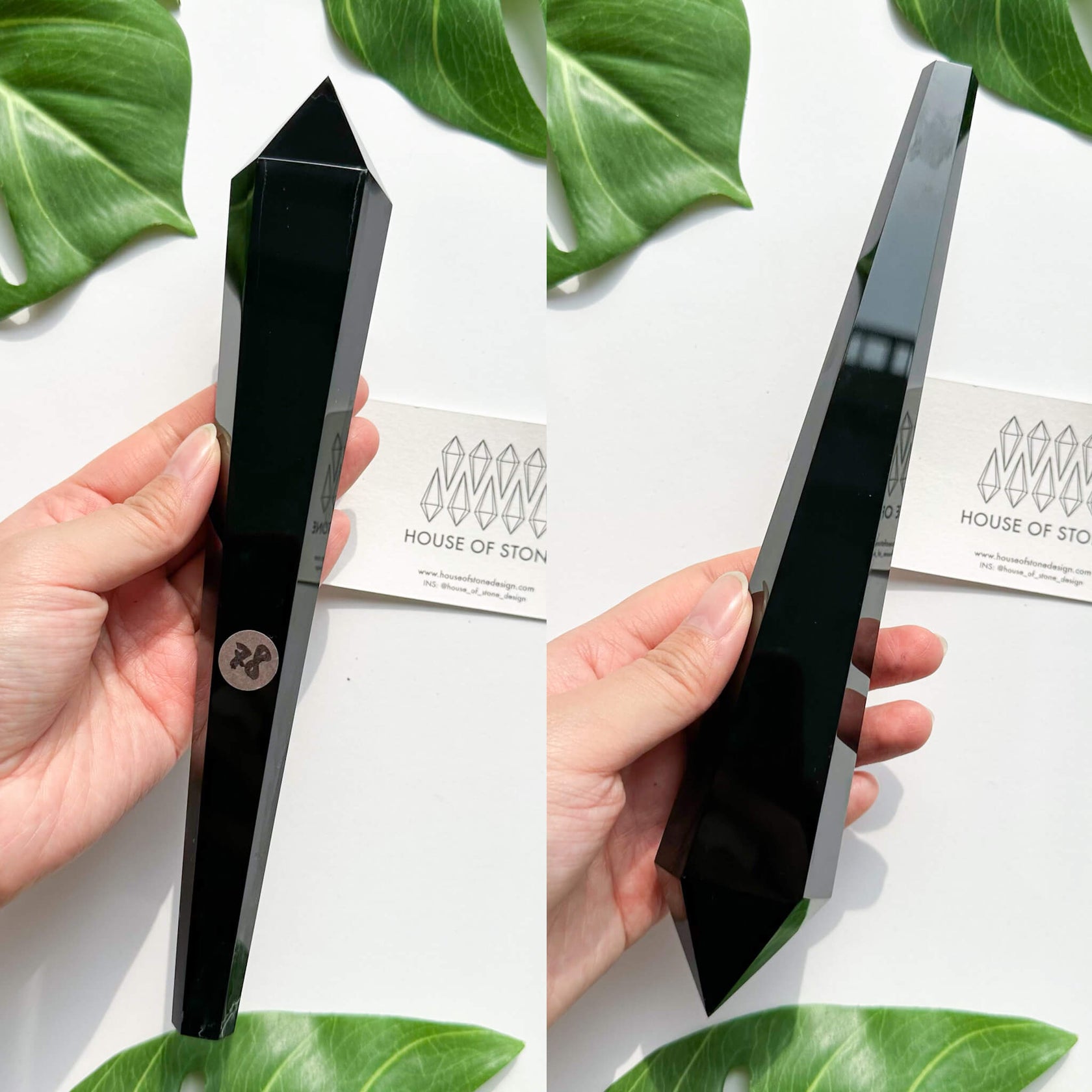 Natural Black Obsidian Wand/High Quality Black Obsidian Point Wand/Cry ...