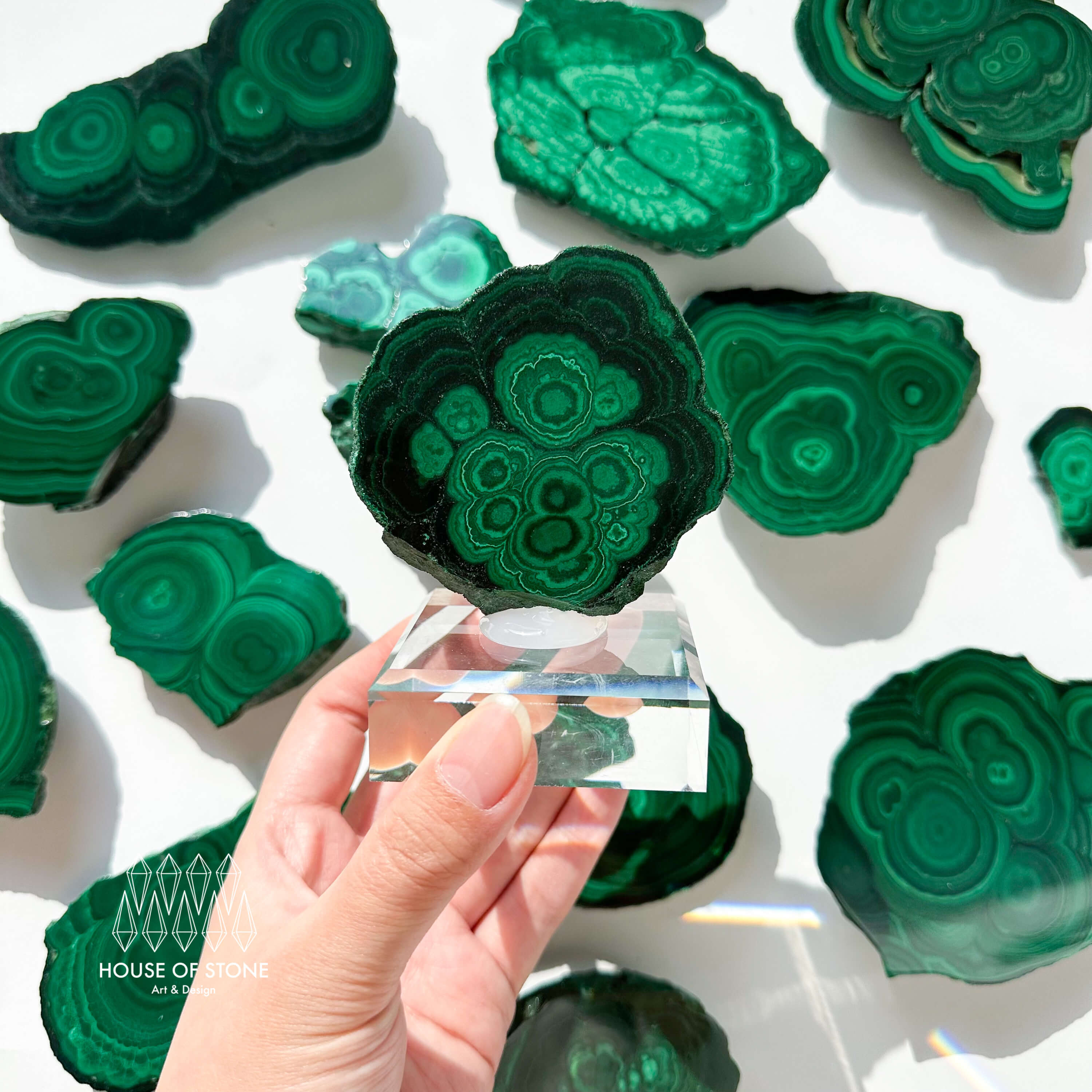 Genuine Malachite Polished Slab Specimen/Natural Malachite Slice/Raw M ...