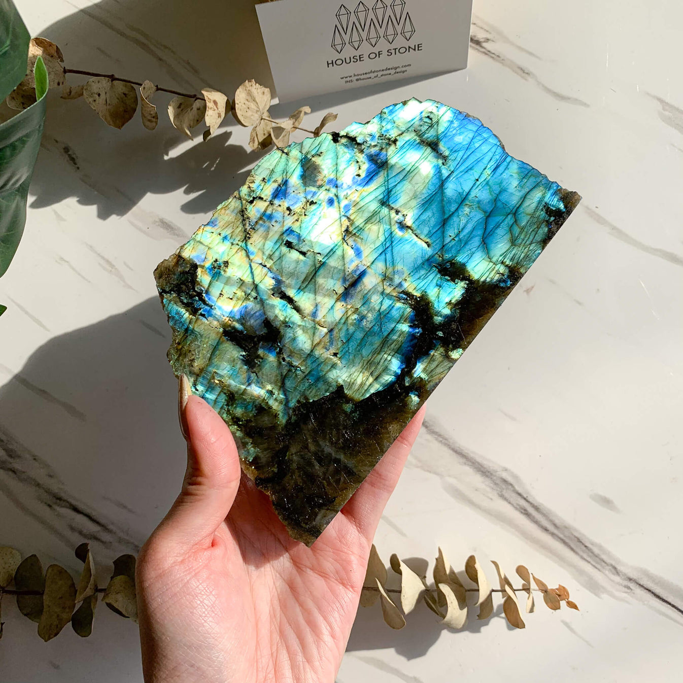 Large Labradorite Slab/Rainbow Flash Labradorite/Natural Labradorite P ...